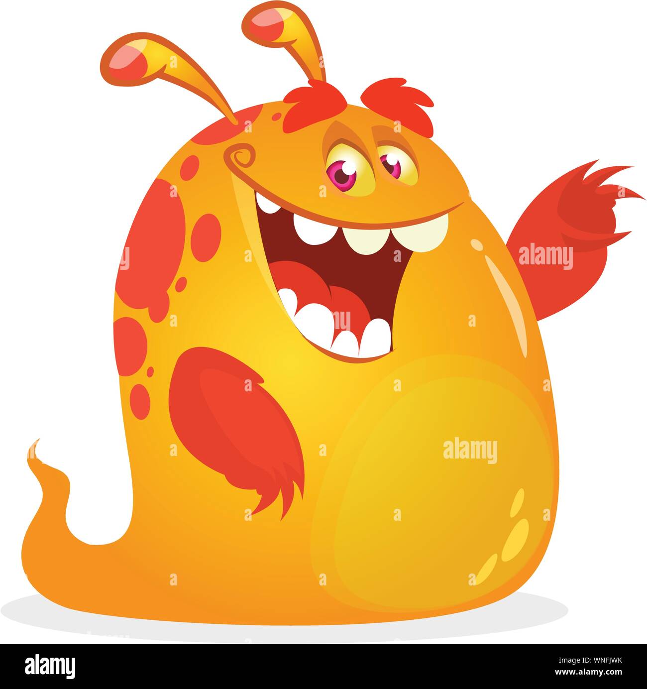 Orange monster cartoon. Halloween vector illustration character Stock ...