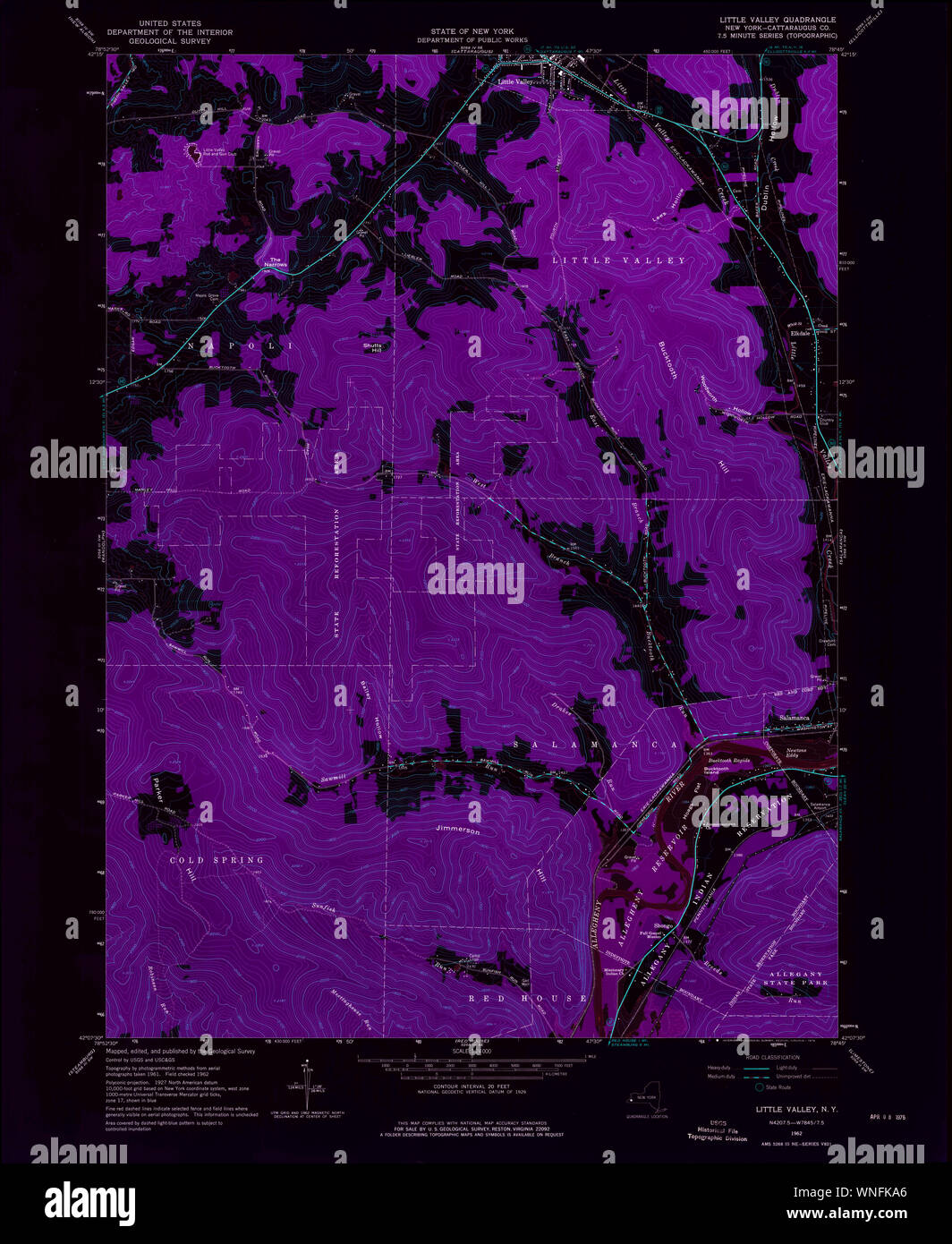 Map of little valley new york hi-res stock photography and images - Alamy