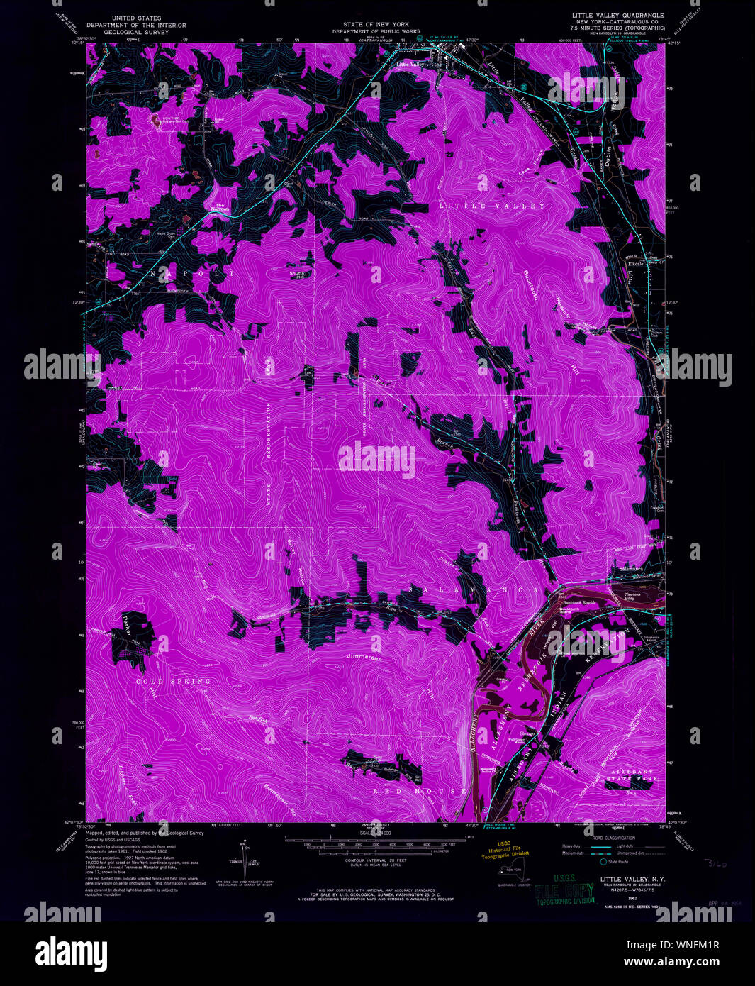 Map of little valley new york hi-res stock photography and images - Alamy