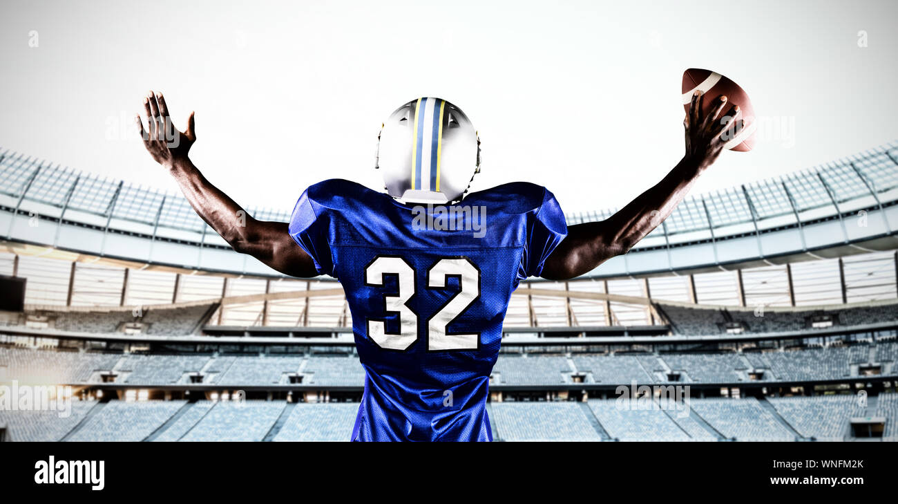 Composite image of strong rugby player Stock Photo - Alamy