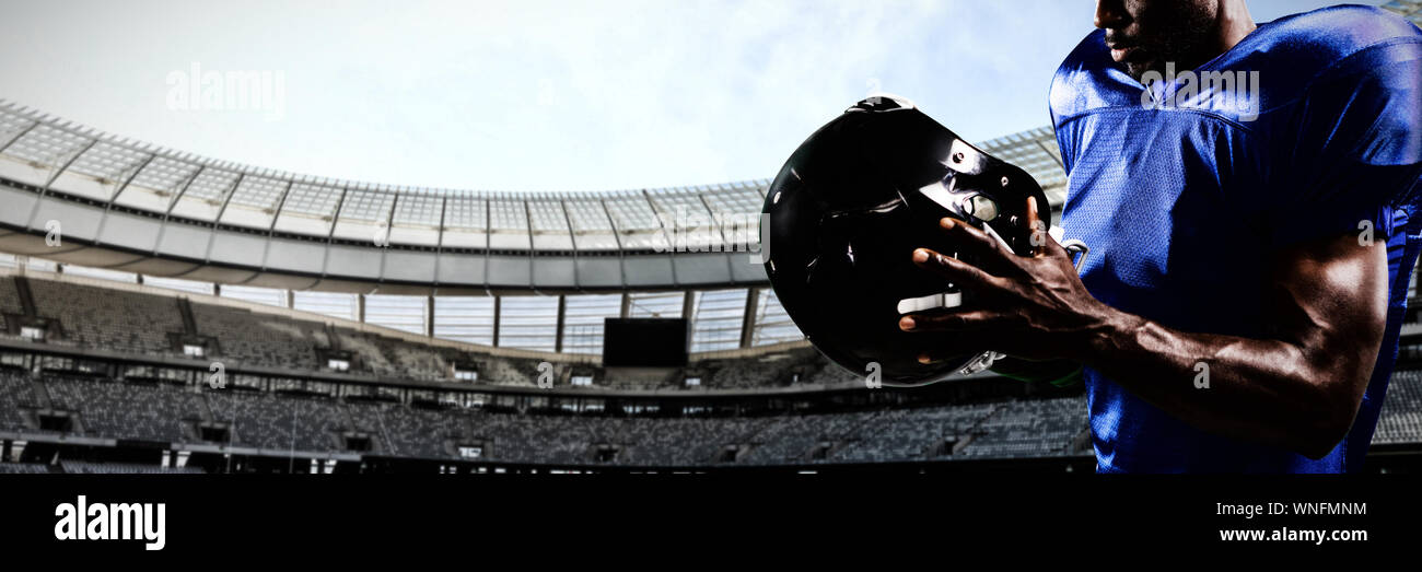 Composite image of strong rugby player Stock Photo - Alamy