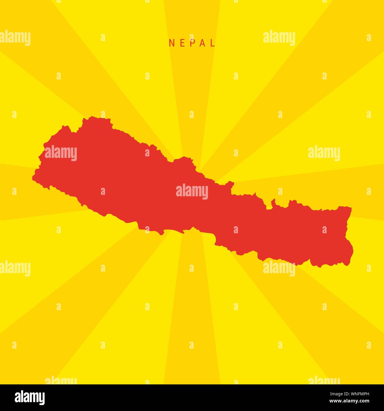 Nepal Vector Map. Red and Yellow Colors Stock Vector Image & Art - Alamy