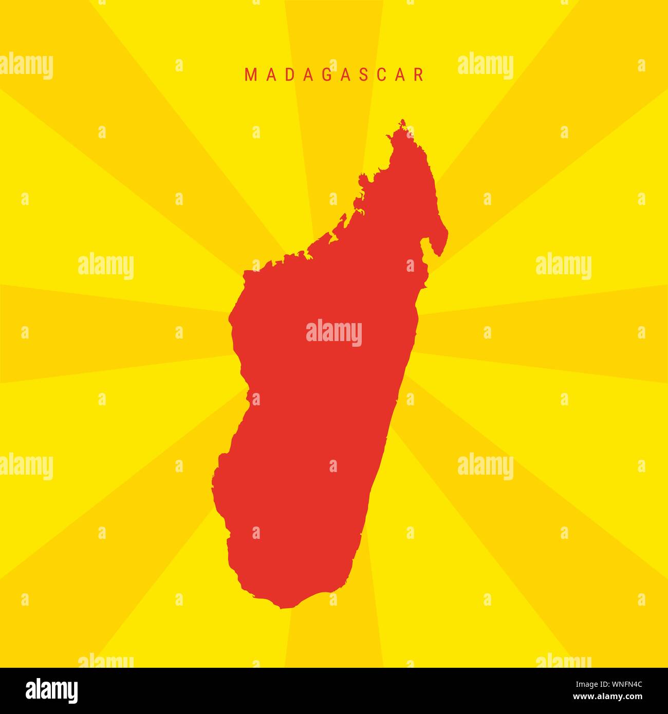 Madagascar Vector Map. Red and Yellow Colors Stock Vector Image & Art ...