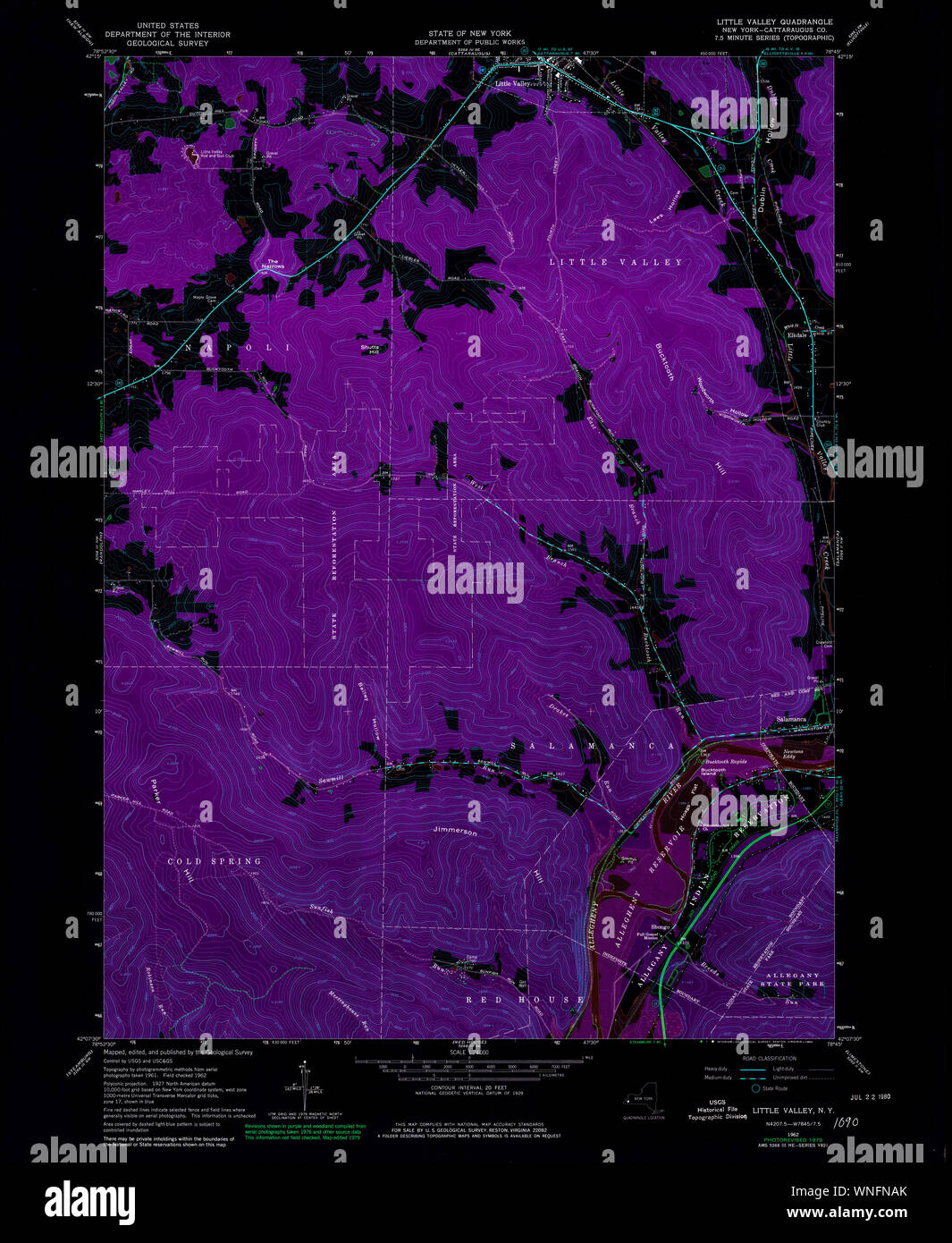 Map of little valley new york hi-res stock photography and images - Alamy