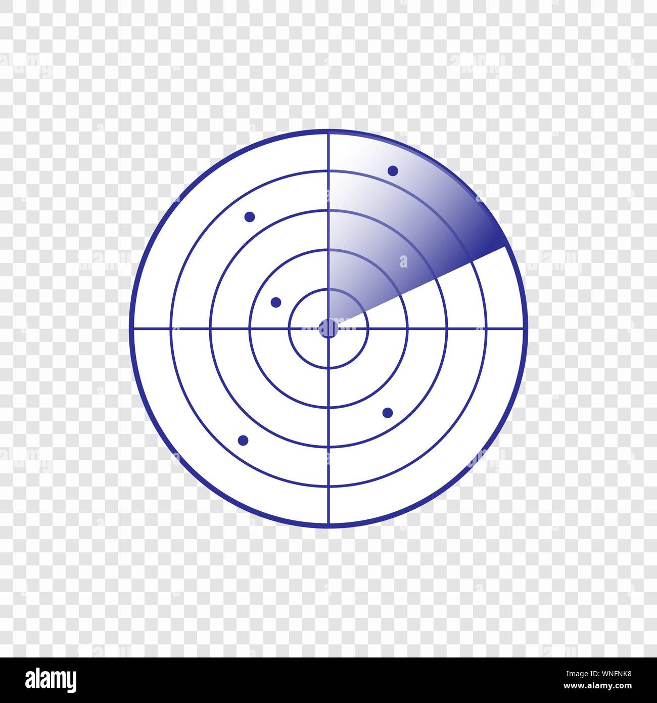 Radar screen icon. Vector illustration image on transparent background ...