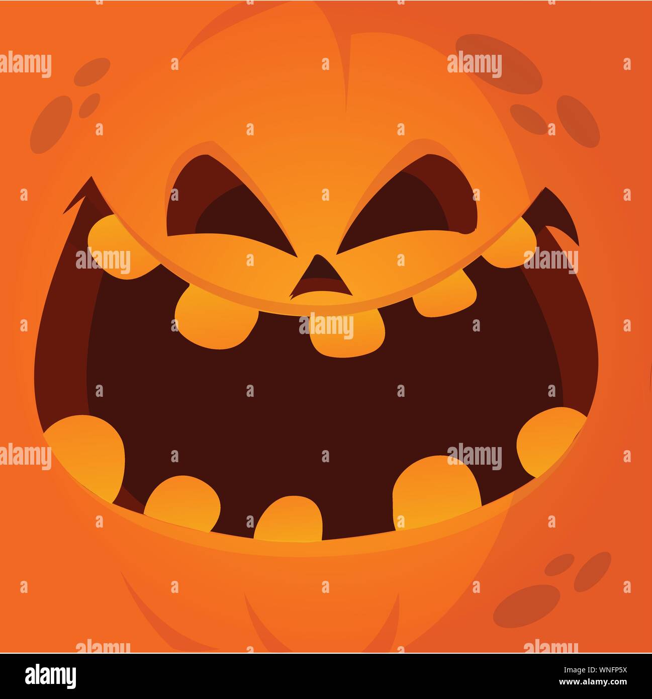 Cartoon vector monster pumpkin face. Cute square avatar and icon Stock ...