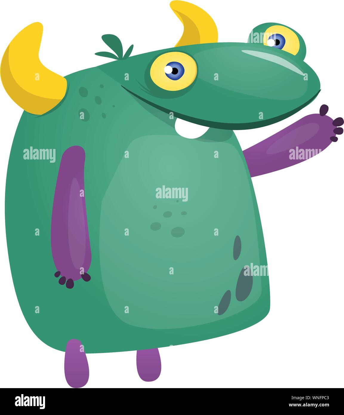 Cute cartoon blue monster Stock Vector Image & Art - Alamy