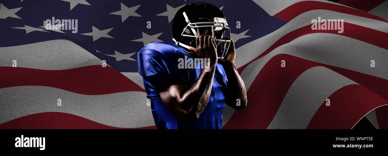 Composite image of strong rugby player Stock Photo - Alamy