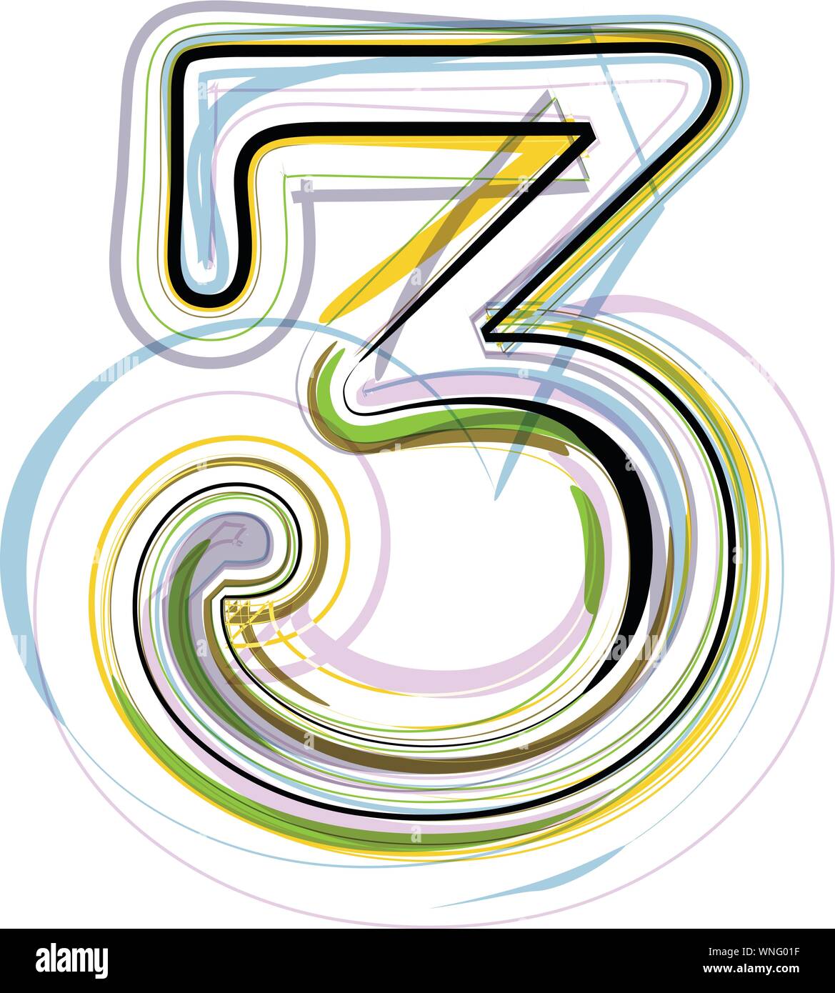 Organic Font illustration. Number 3 Stock Vector Image & Art - Alamy