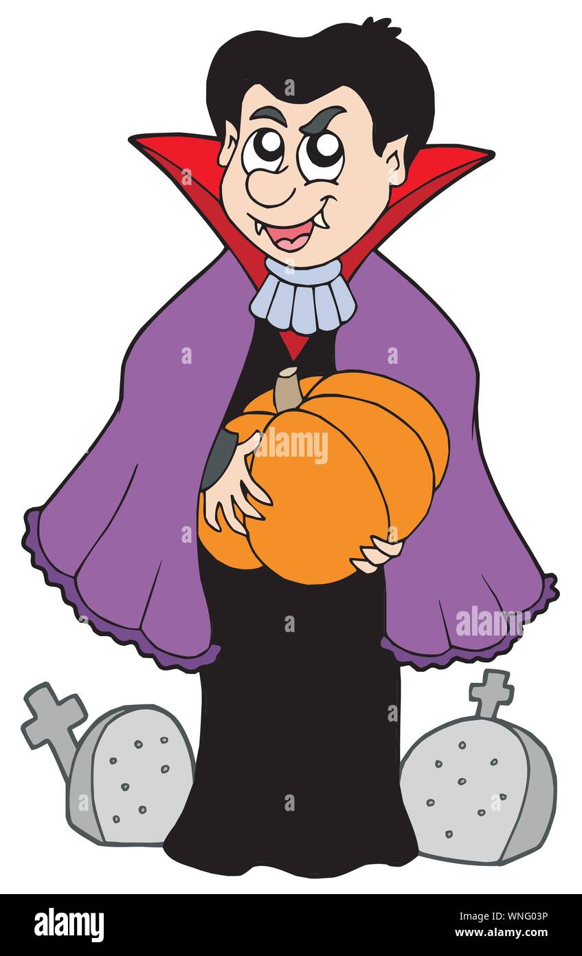 Halloween man holding pumpkin Stock Vector Images - Alamy