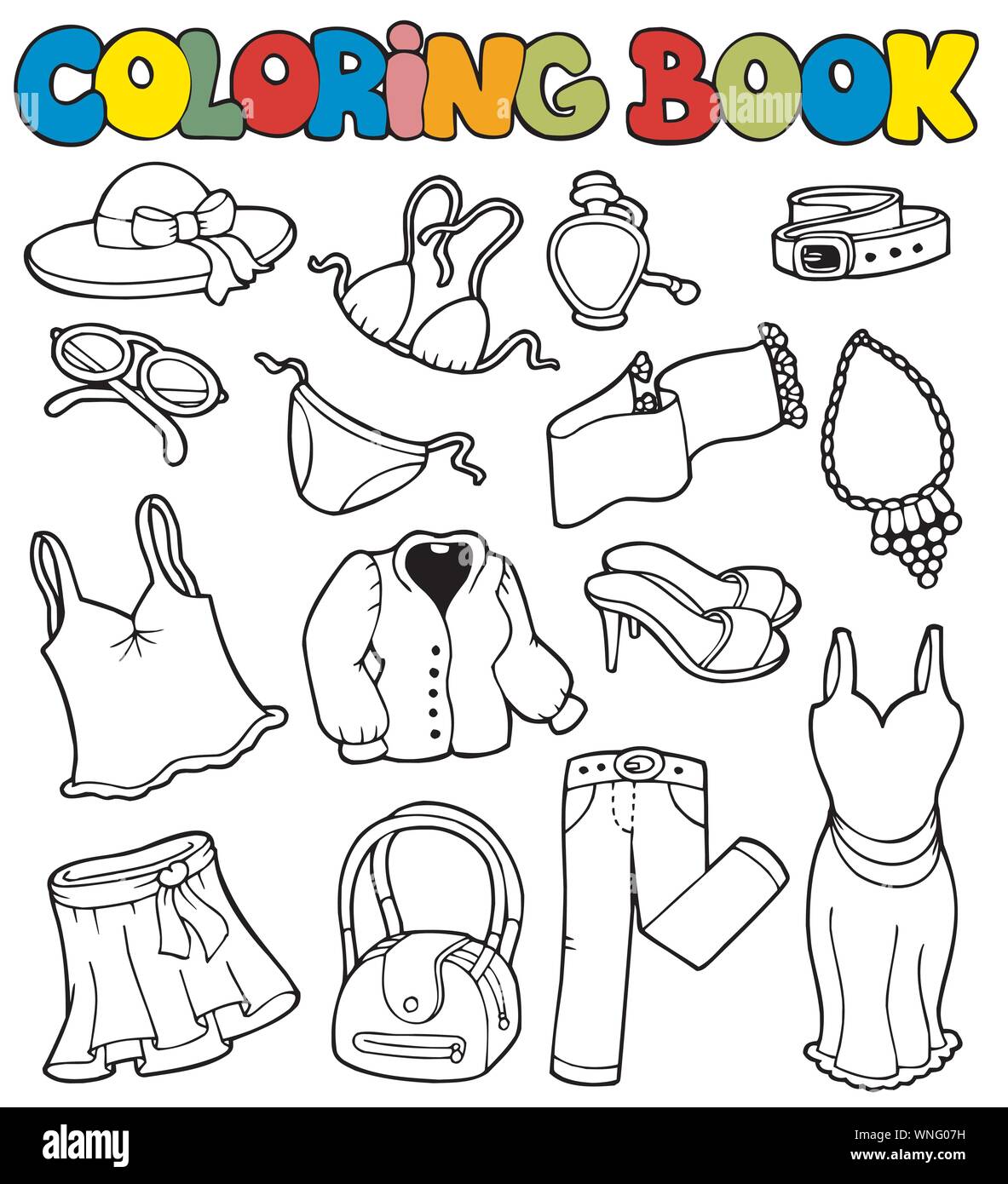 Coloring book with apparel 2 Stock Vector Image & Art - Alamy
