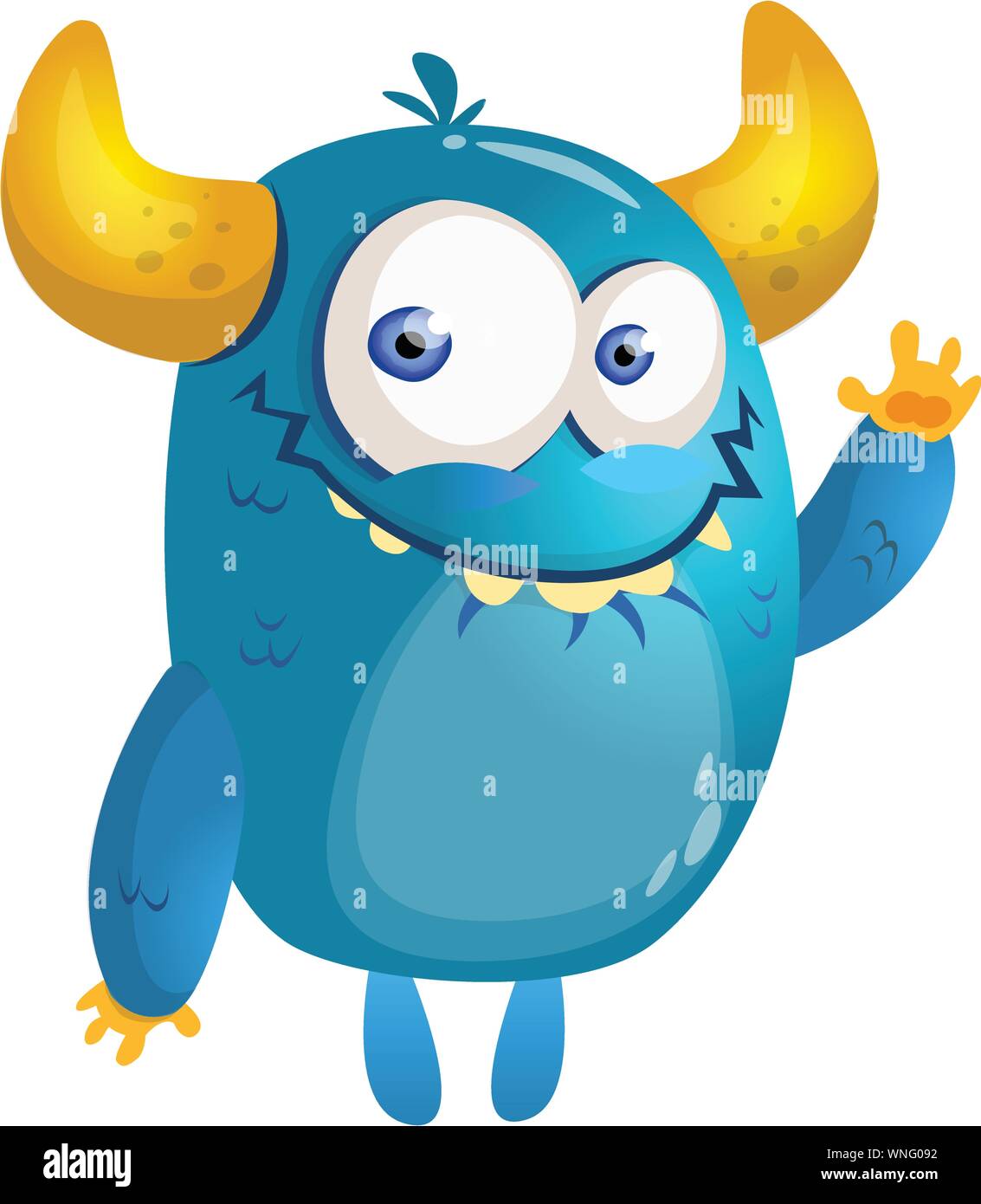 Cartoon blue monster. Vector illustration Stock Vector Image & Art - Alamy