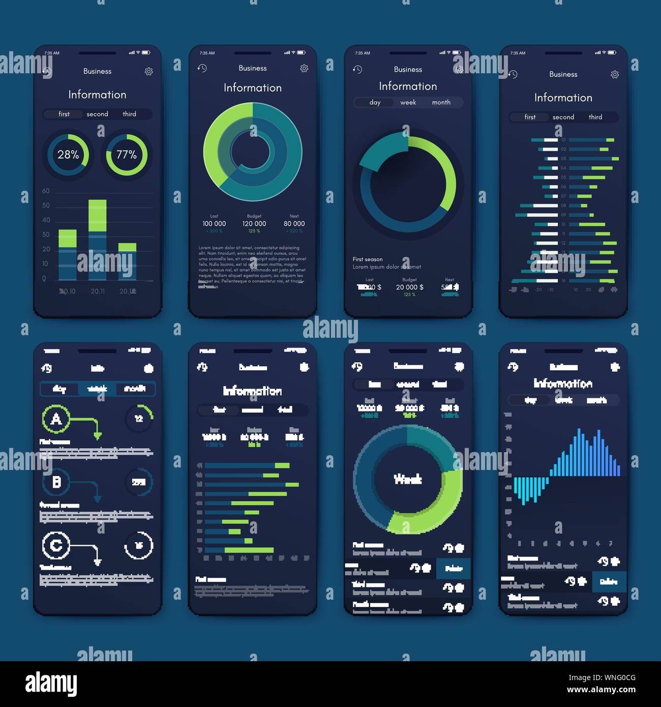 Vector graphics set mobile infographics. Template for creating mobile ...