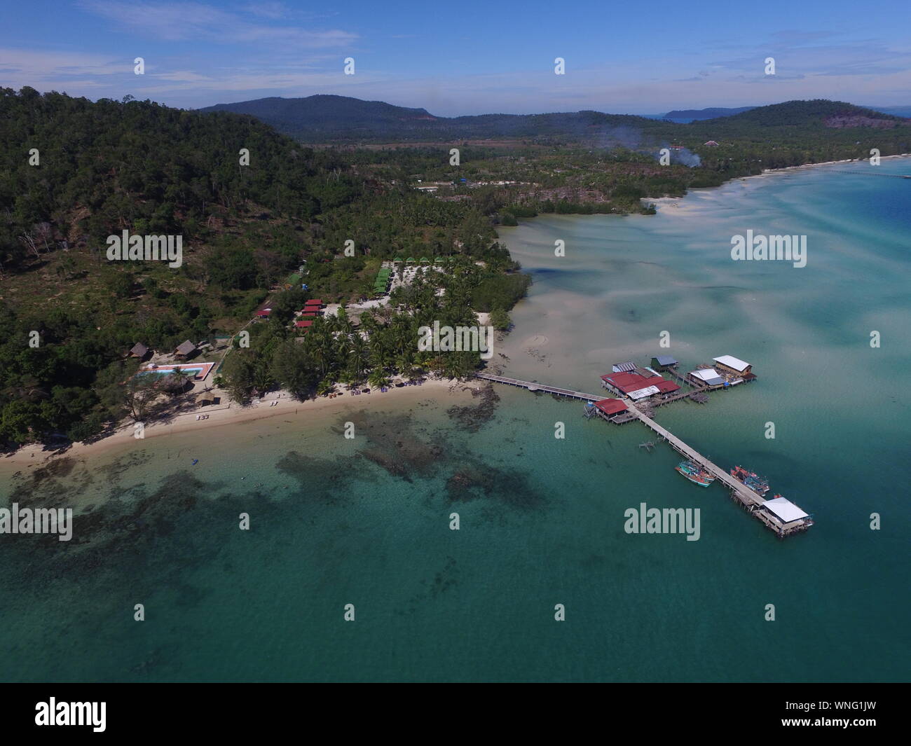 Koh Rong Cambodia island drone Stock Photo - Alamy