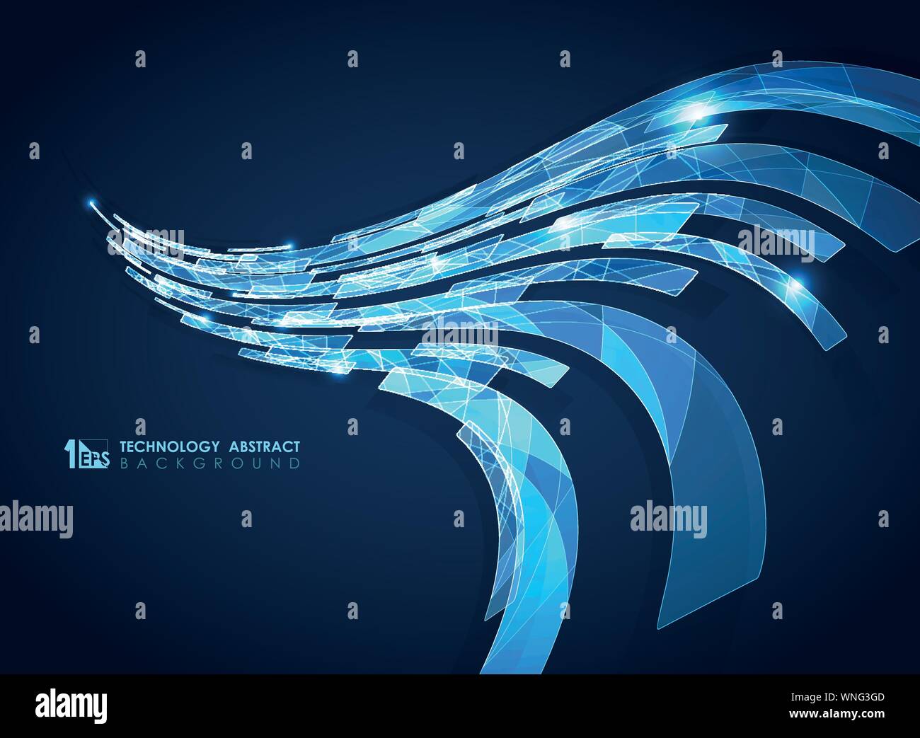 Abstract geometric blue of futuristic stripe lines square design ...