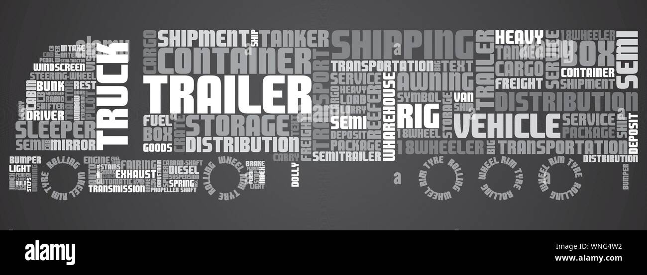 Truck with texts Stock Vector Image & Art - Alamy