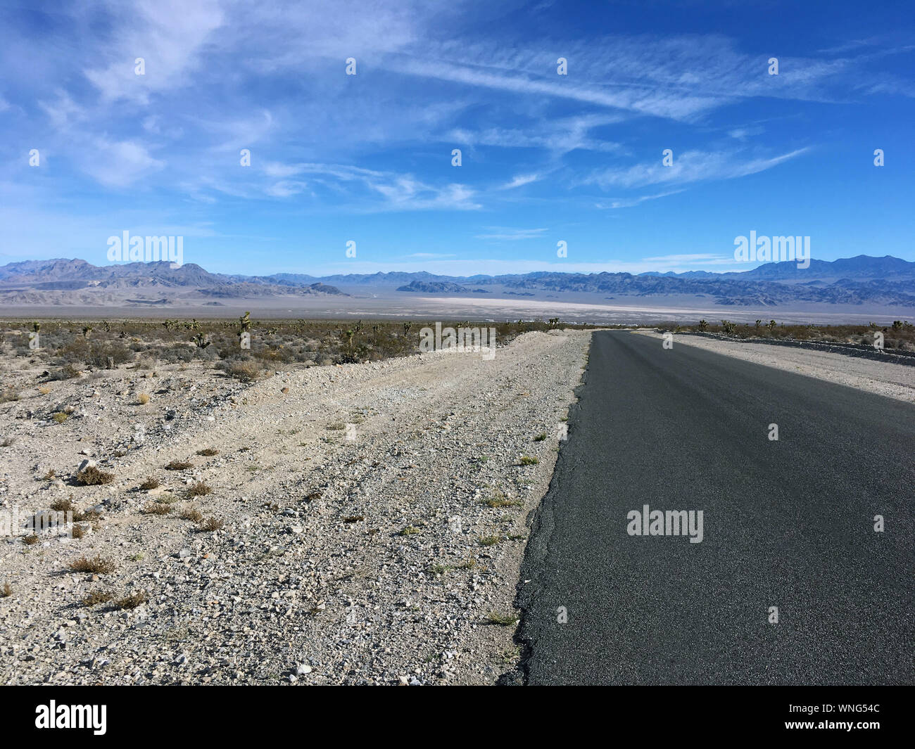 Endless roads in the desert of nevada Stock Photo - Alamy