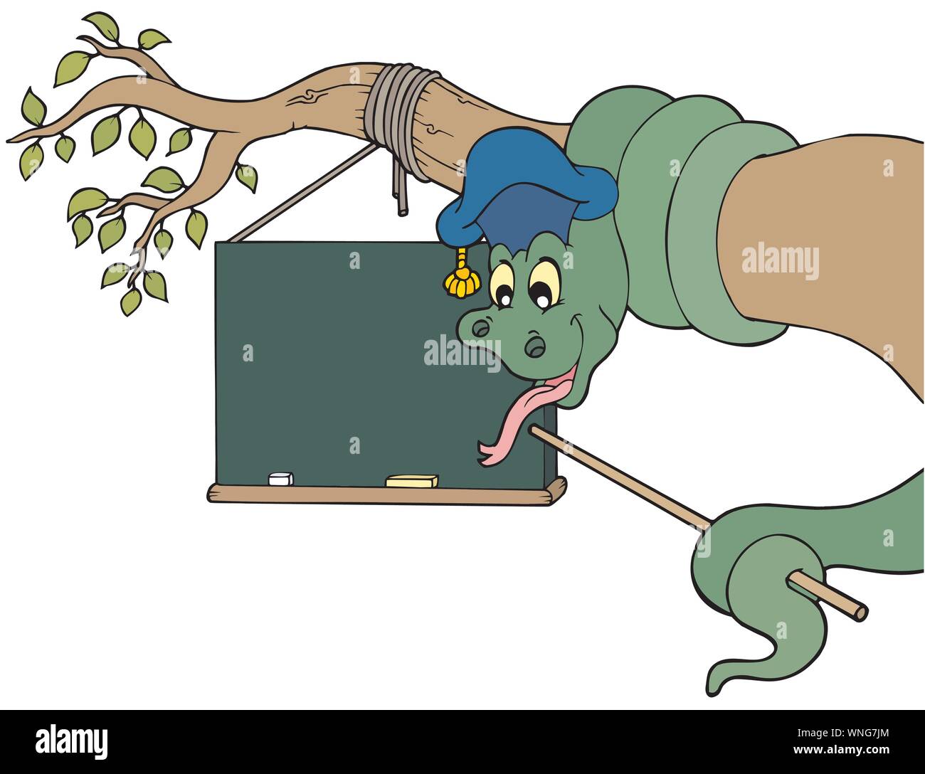 Snake teacher with table on tree Stock Vector Image & Art - Alamy