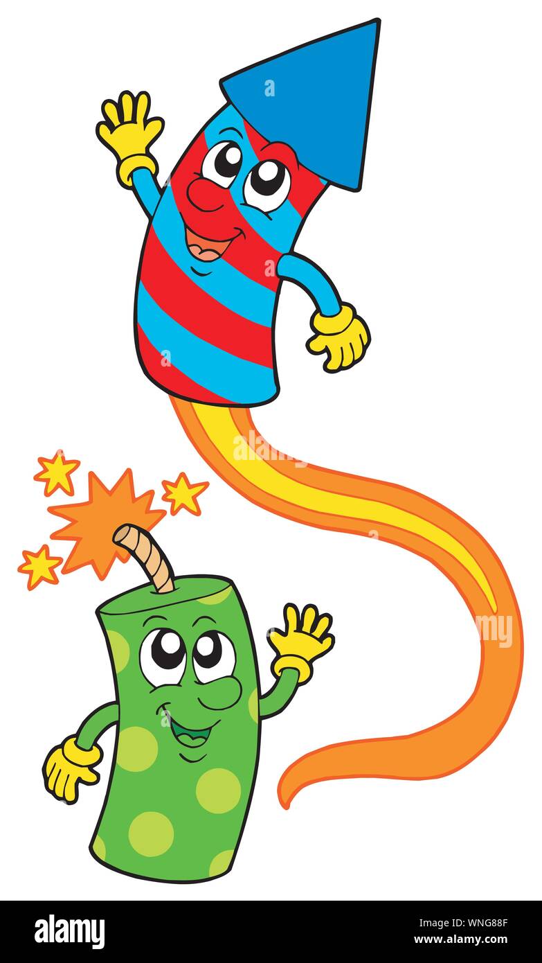 Flying fireworks rocket Cut Out Stock Images & Pictures - Alamy