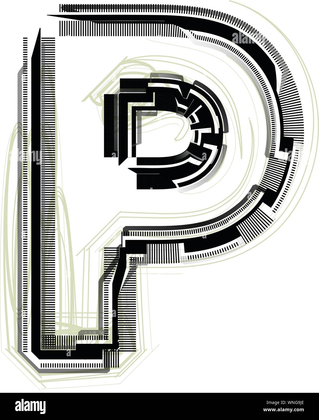technological font. LETTER P Stock Vector Image & Art - Alamy