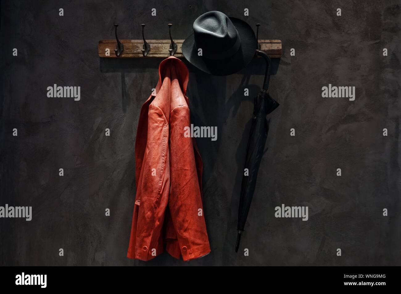 Jacket Hanging On Wall High Resolution Stock Photography and Images - Alamy