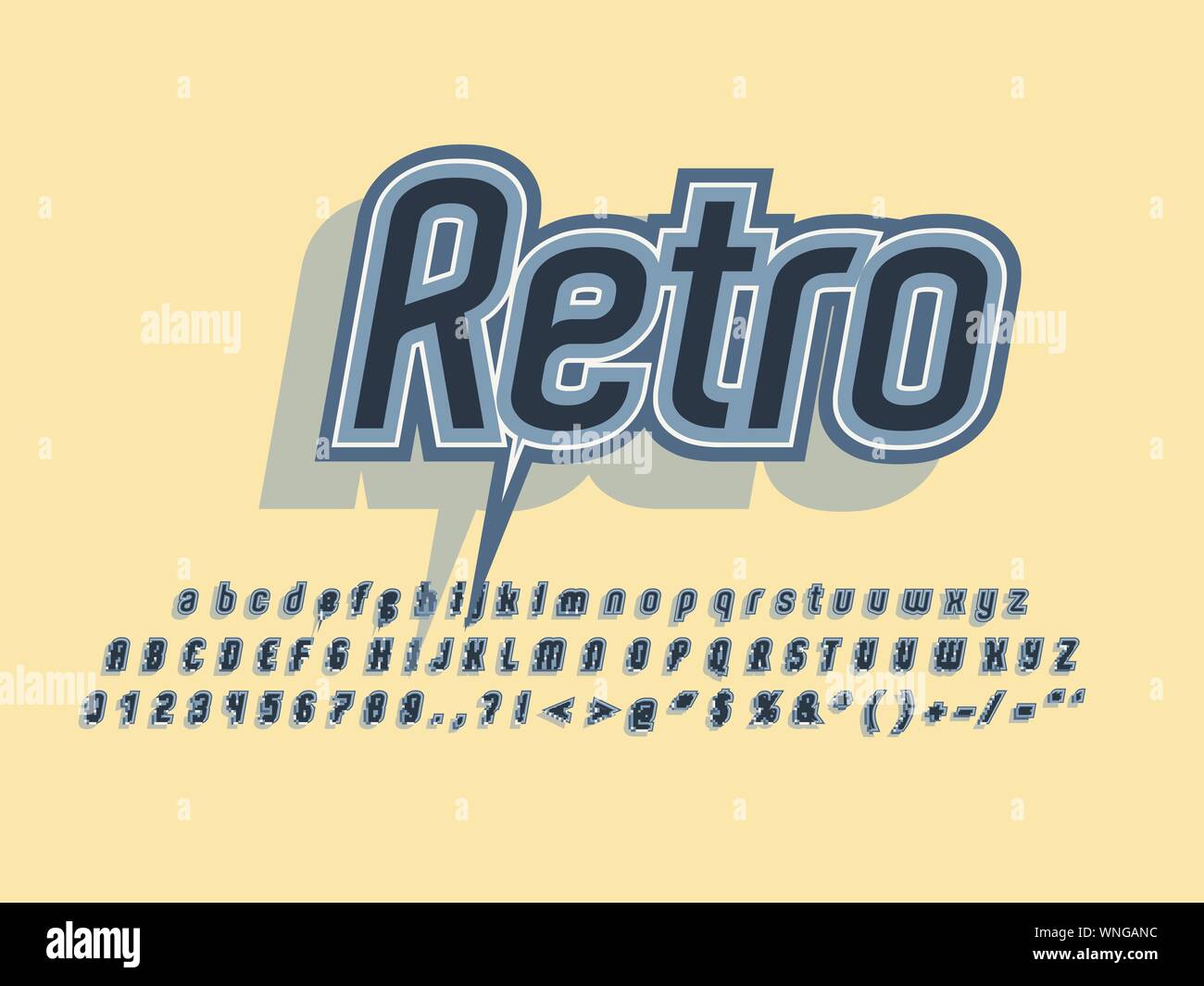 Retro color font and alphabet. Stock vector Stock Vector Image & Art ...