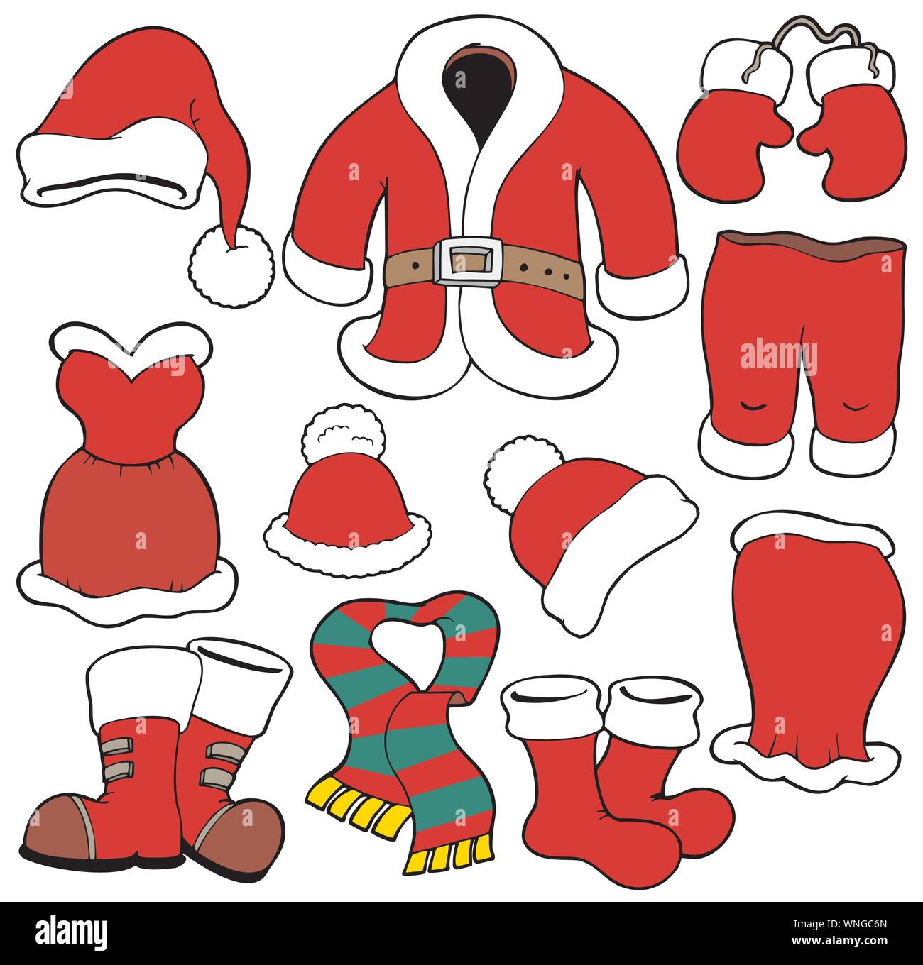 Winter clothes red Stock Vector Images - Alamy