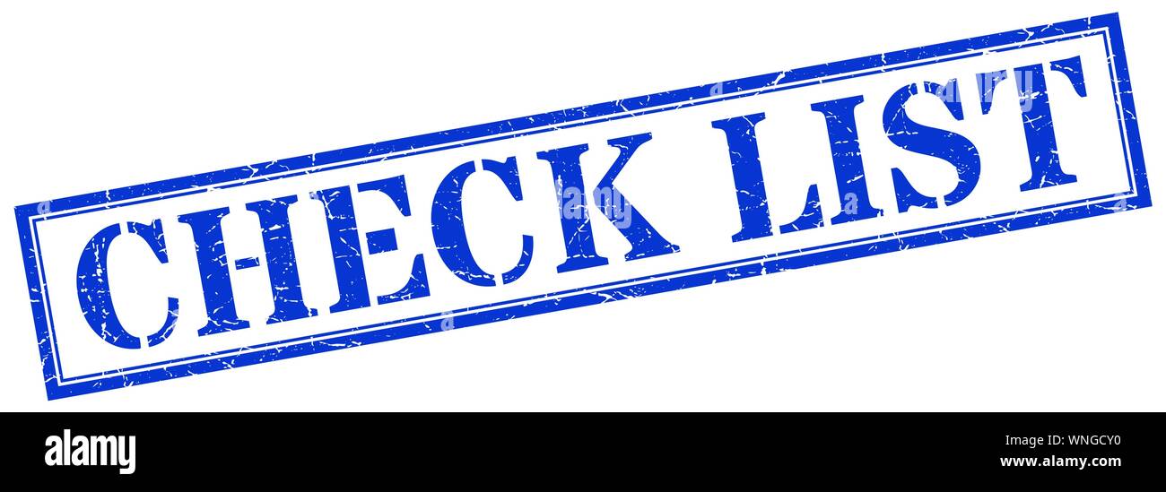 check list stamp. check list square grunge sign. check list Stock ...
