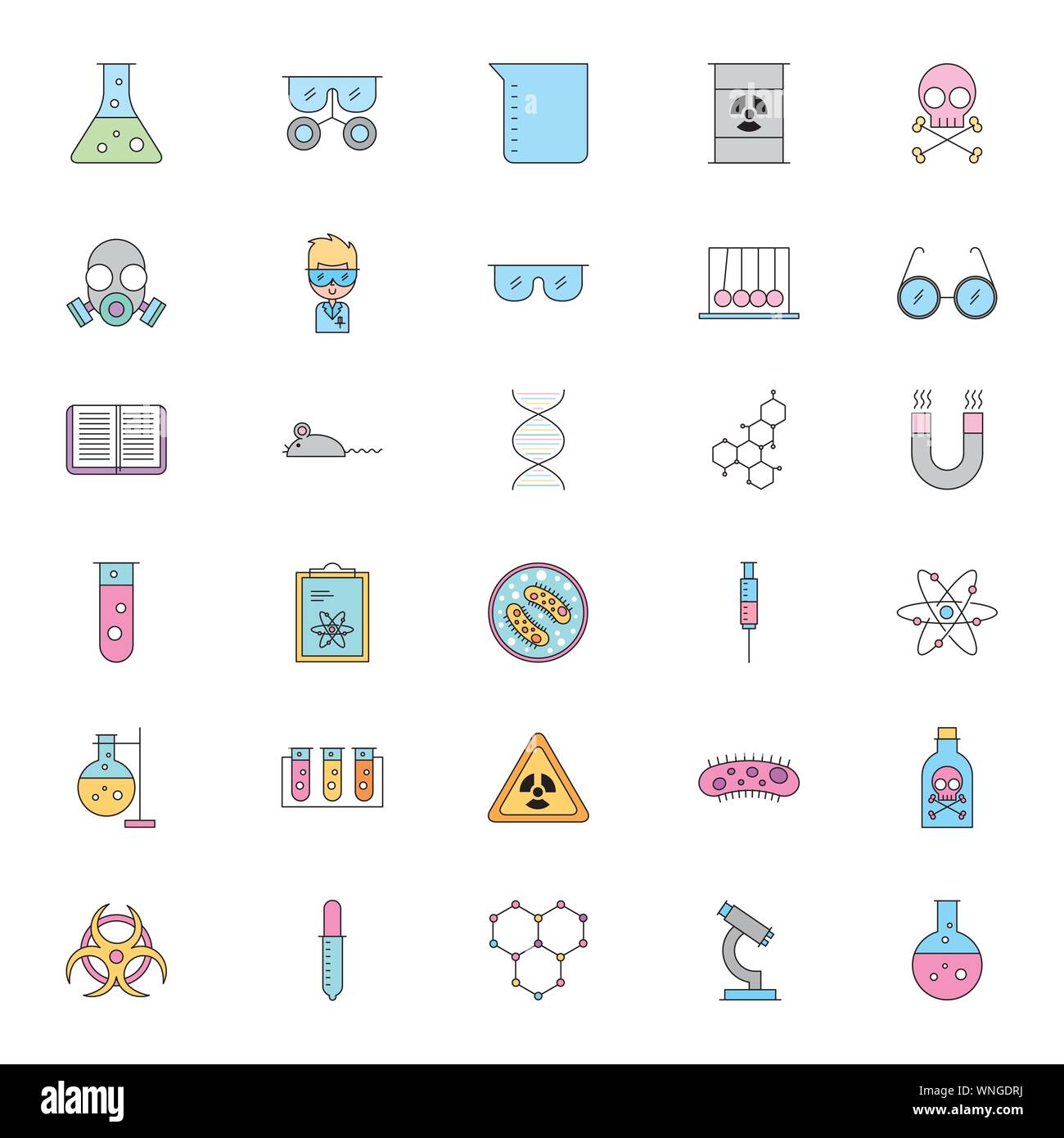 bundle of laboratory scientific icons Stock Vector Image & Art - Alamy