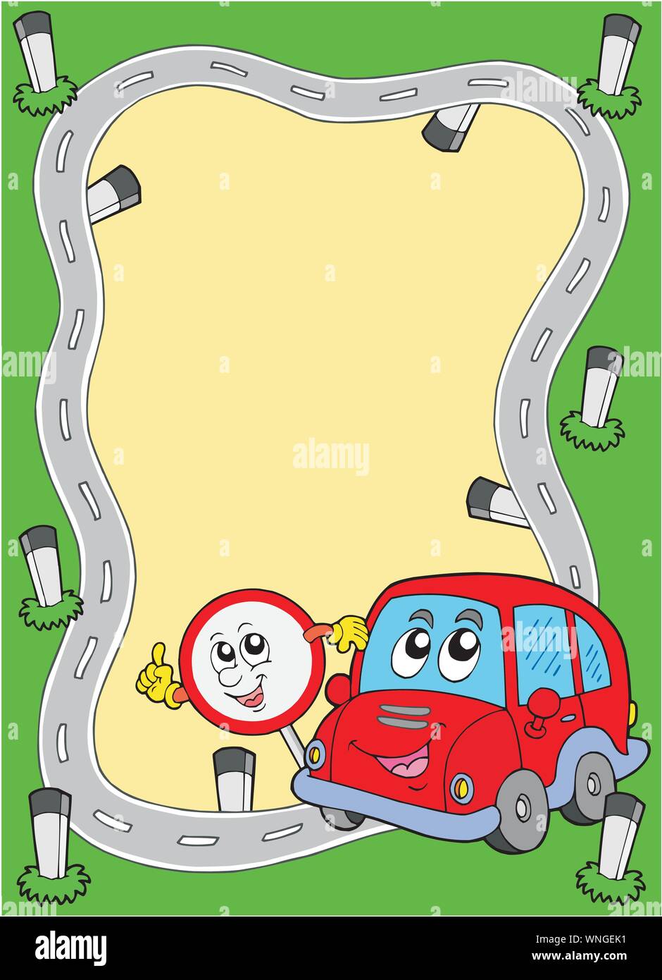 Highway car stop road cars Stock Vector Images - Alamy