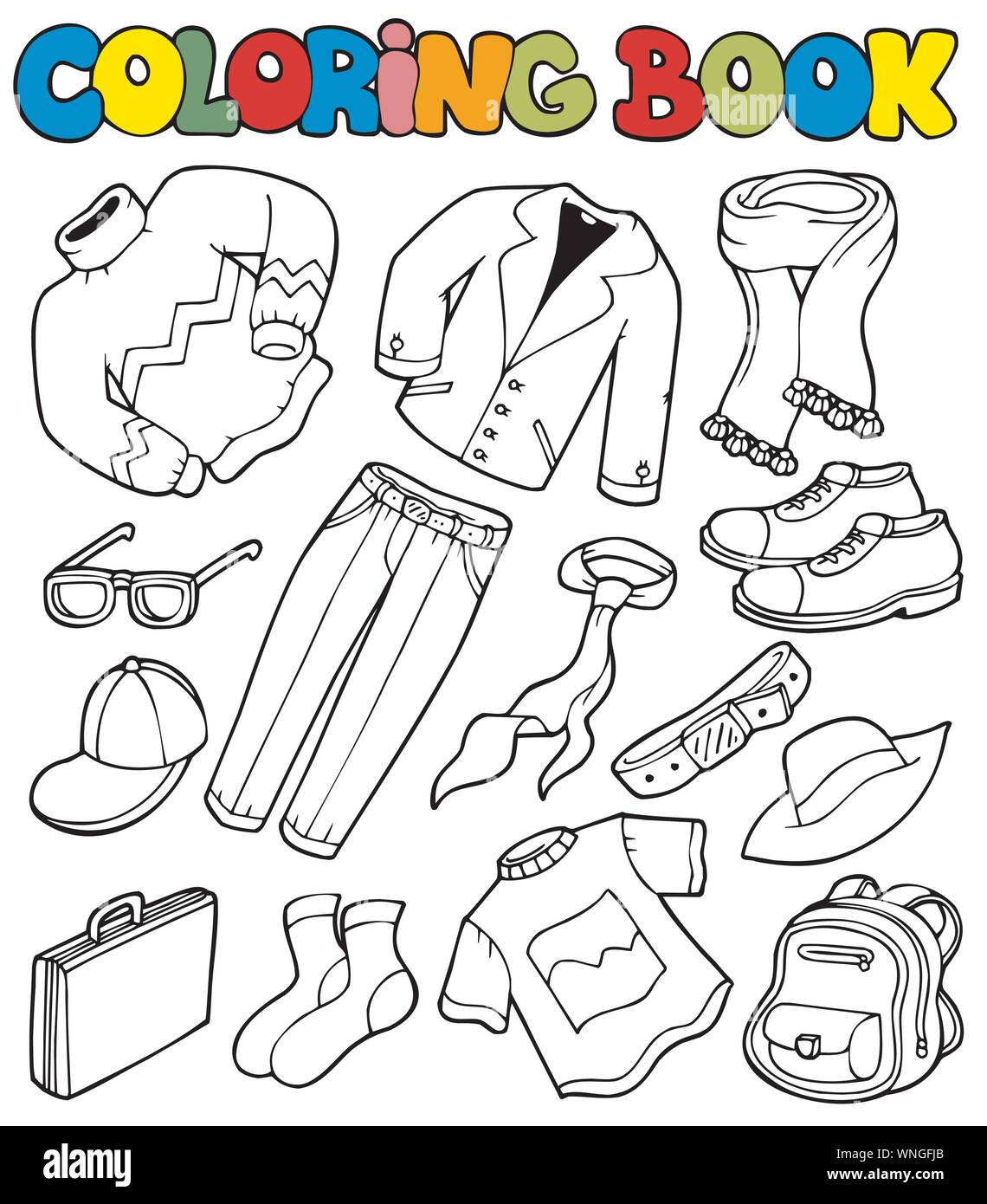 Coloring book with apparel 1 Stock Vector Image & Art - Alamy