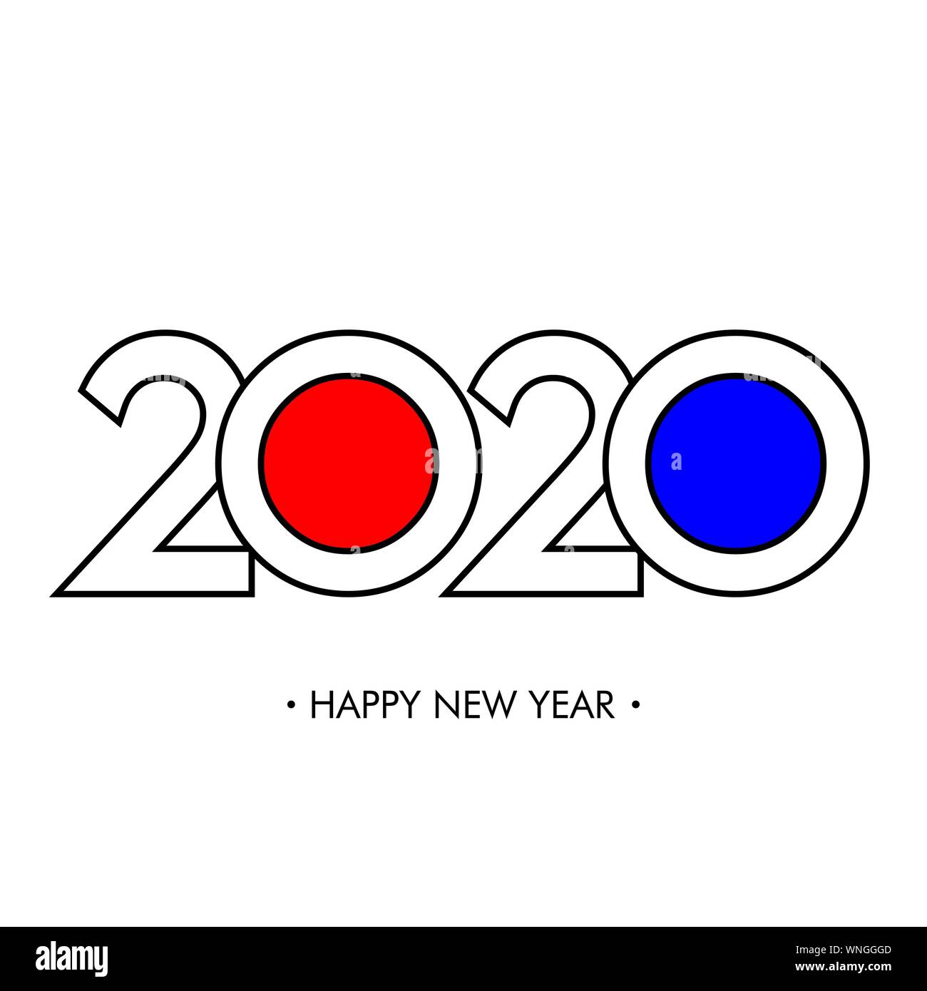 Happy New Year 2020 Text Design logo, Vector illustration Stock Vector ...