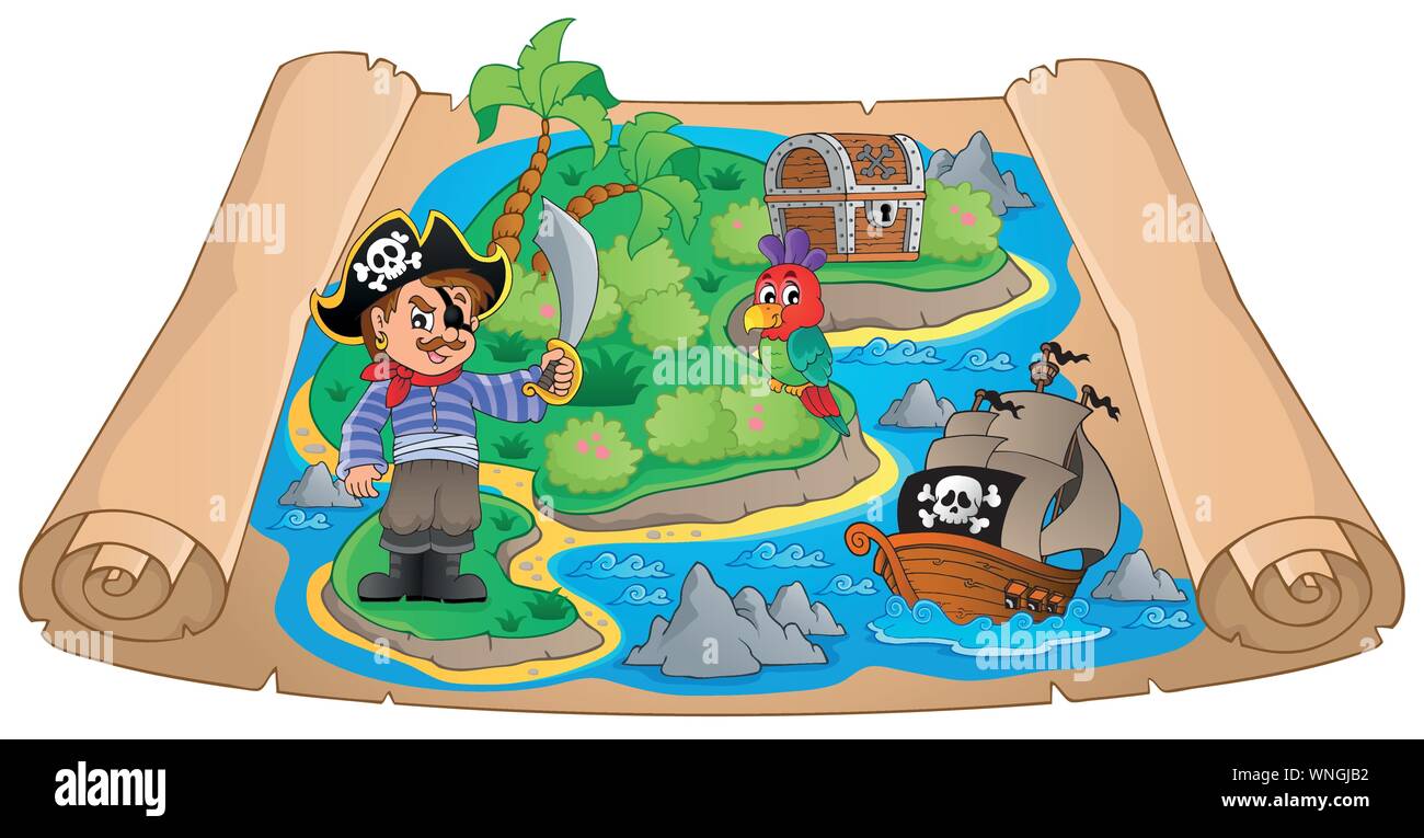 Pirate map theme image 4 Stock Vector Image & Art - Alamy