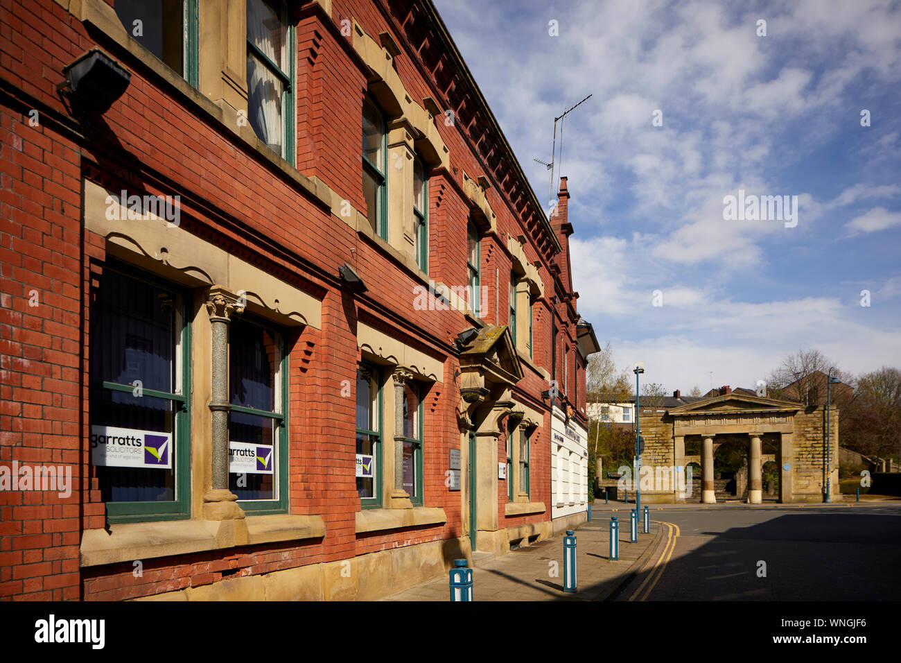 Tameside monument PORTICO OF THE FORMER TOWN HALL, STALYBRIDGE Stock ...