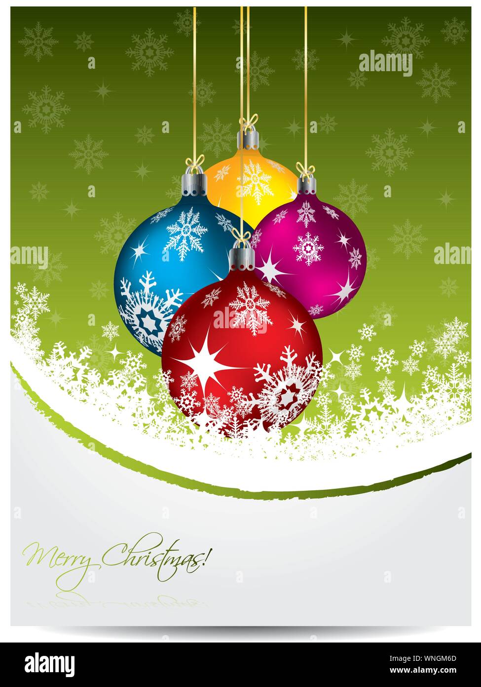 Green christmas card design with decorations Stock Vector Image & Art ...