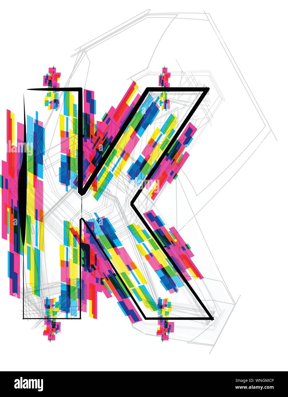 Font Illustration. LETTER K. Vector illustration Stock Vector Image ...