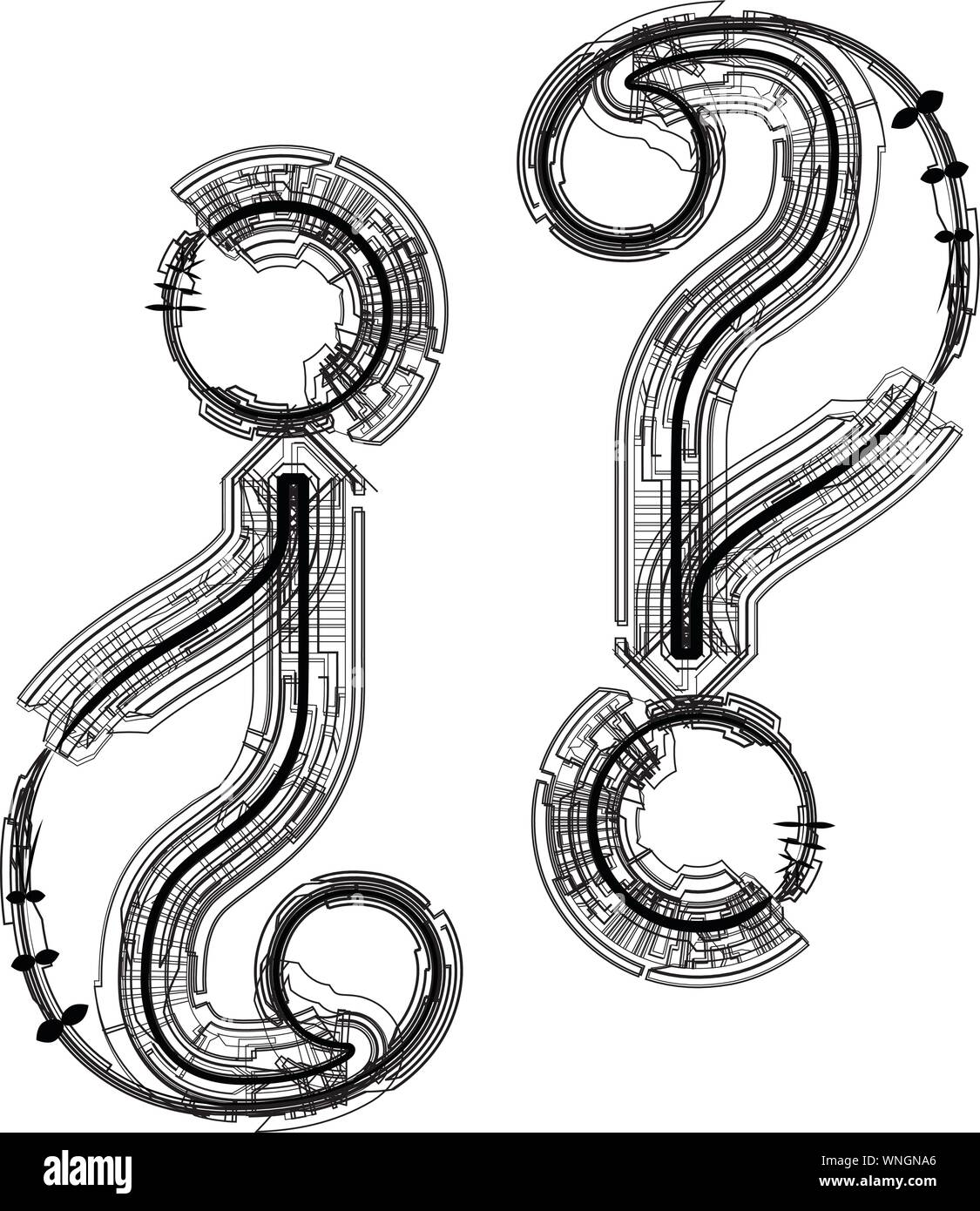 technological font symbol Stock Vector Image & Art - Alamy