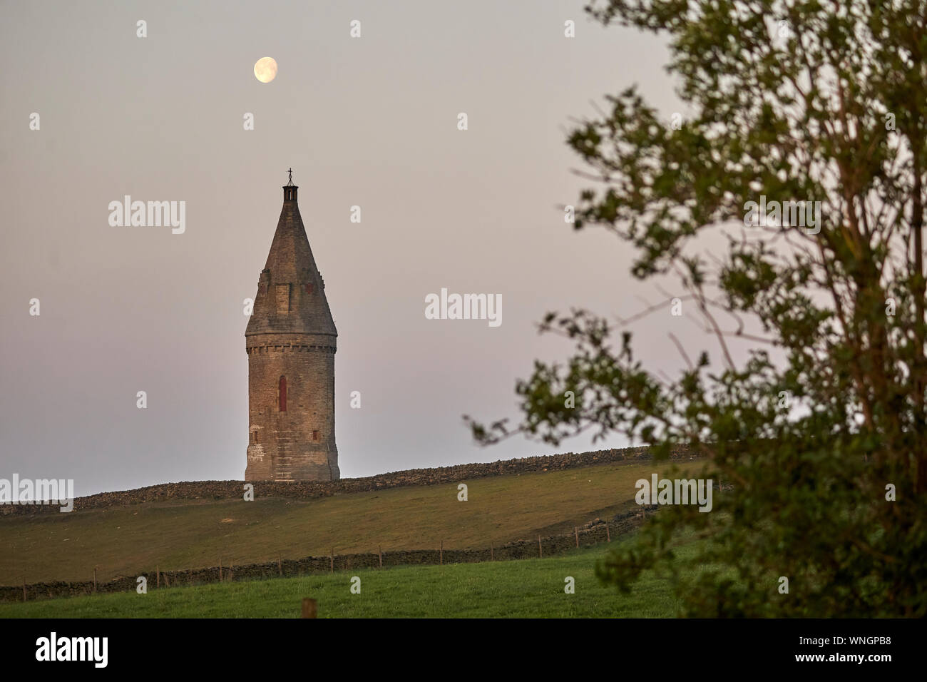 Tameside landmarks, circular Hartshead Pike Tower Grade II listed ...