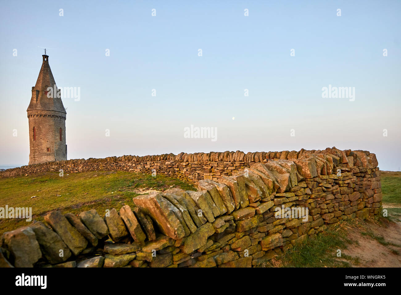 Tameside landmarks, circular Hartshead Pike Tower Grade II listed ...
