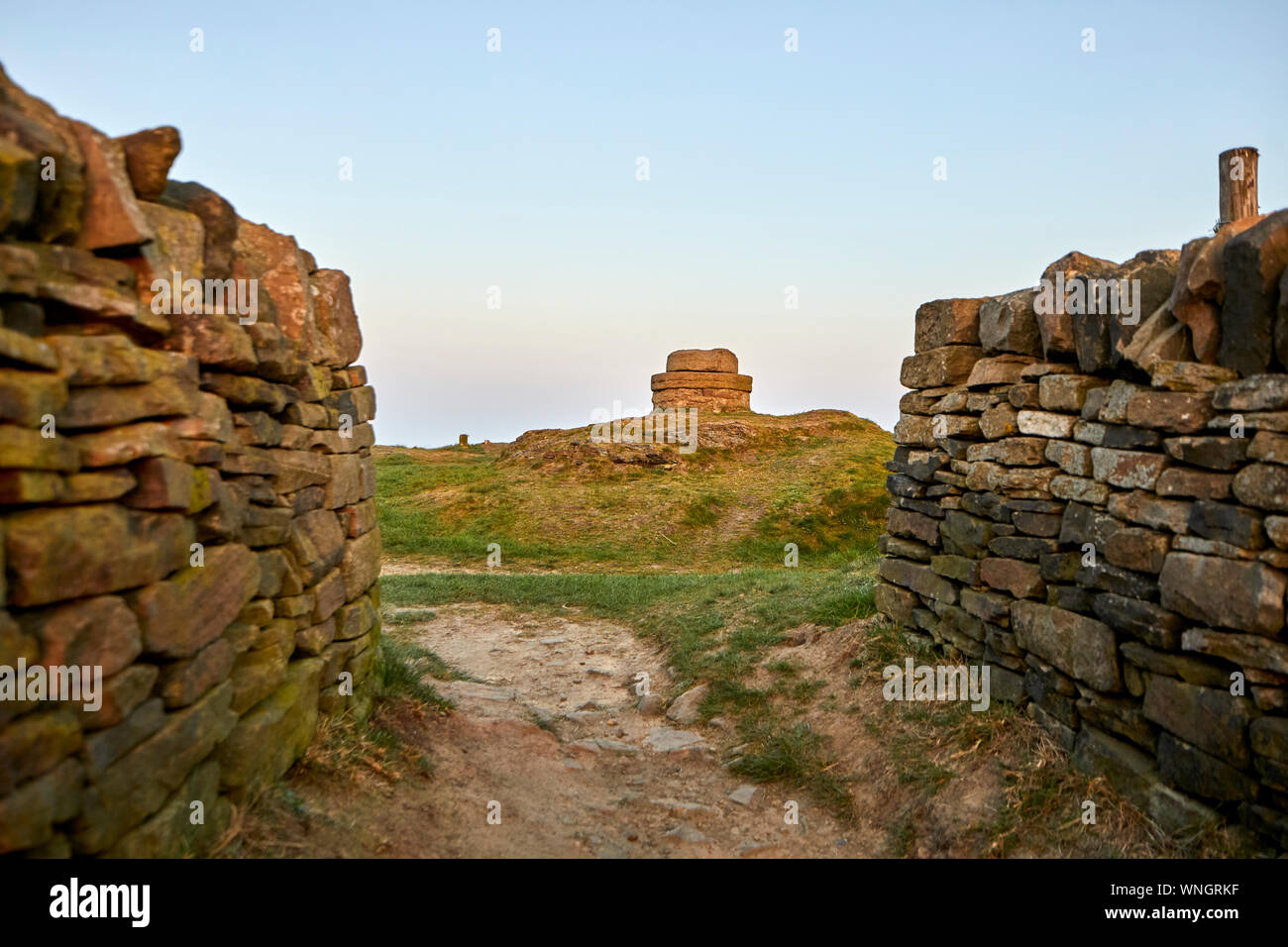 Tameside landmarks, circular Hartshead Pike Tower Grade II listed ...
