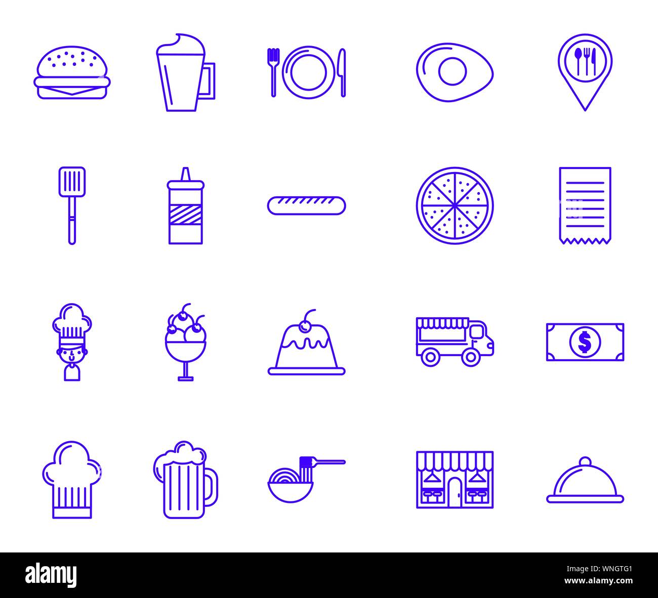 bundle of restaurant service set icons Stock Vector Image & Art - Alamy