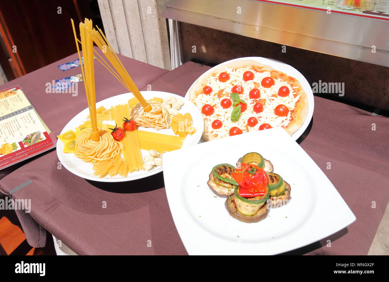 Italian Italian restaurant wax food sample display Rome Italy Stock ...