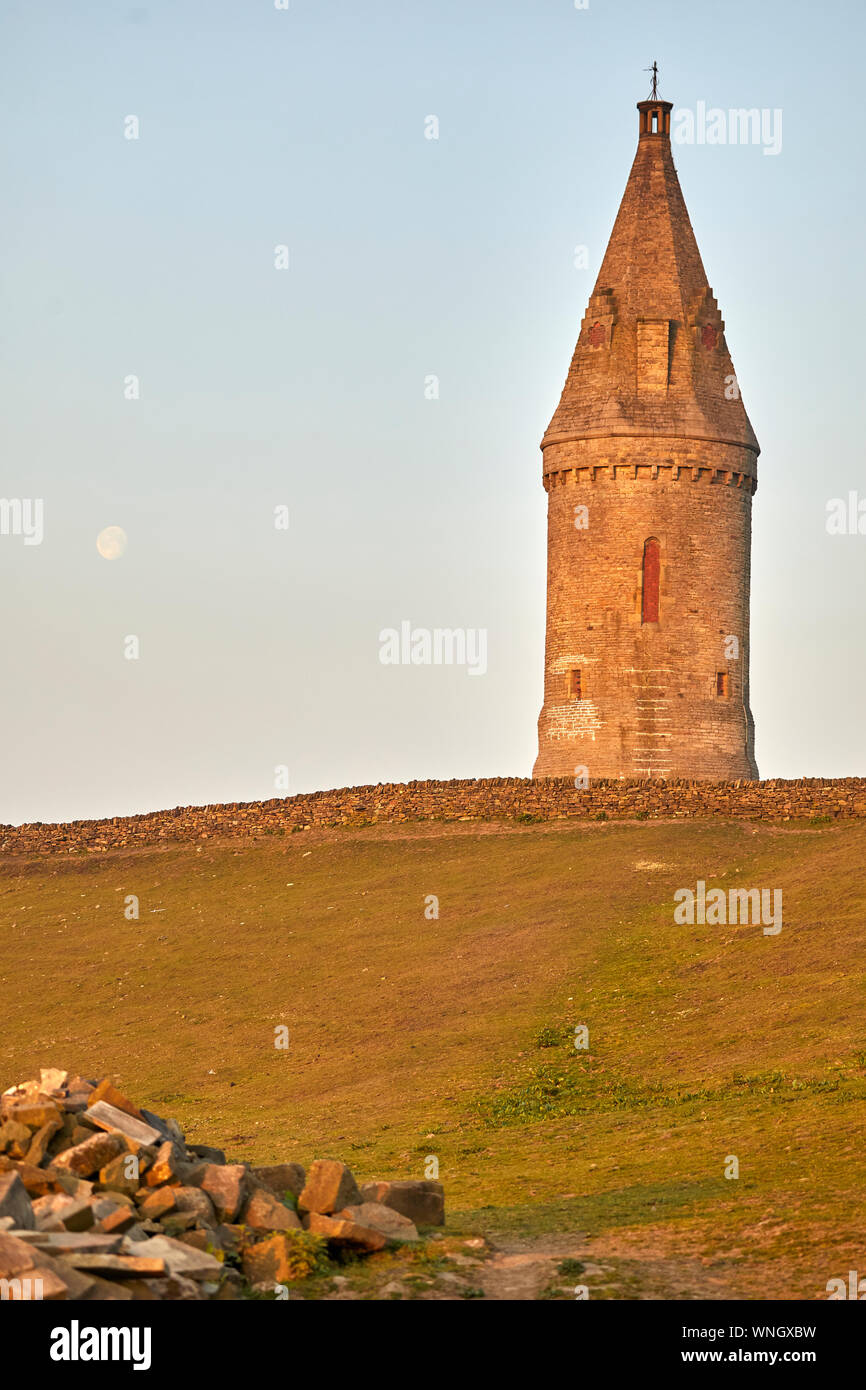 Tameside landmarks, circular Hartshead Pike Tower Grade II listed ...