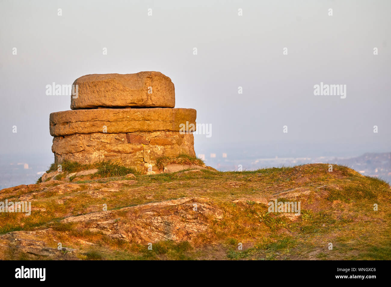 Tameside landmarks, circular Hartshead Pike Tower Grade II listed ...