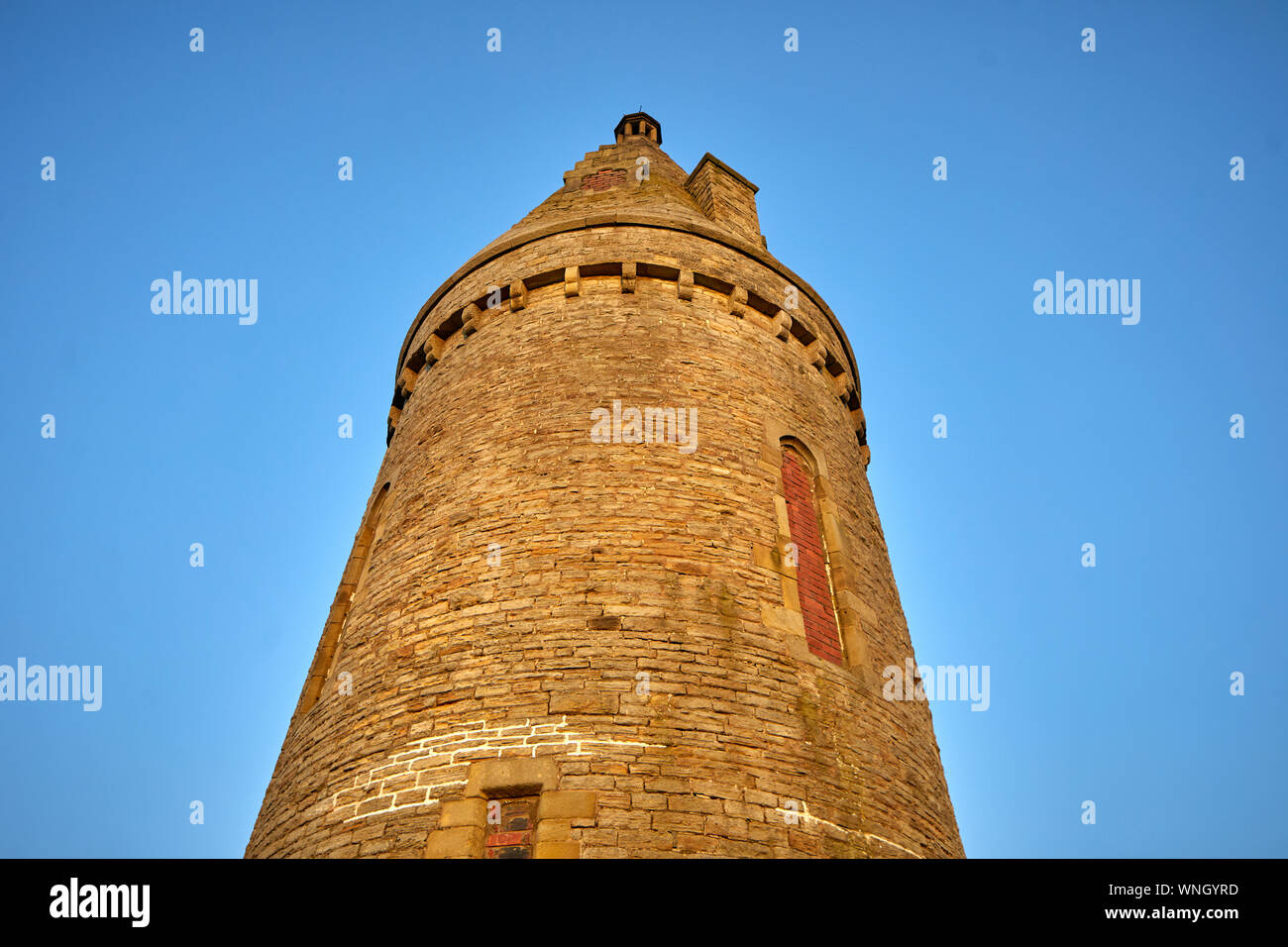 Tameside landmarks, circular Hartshead Pike Tower Grade II listed ...