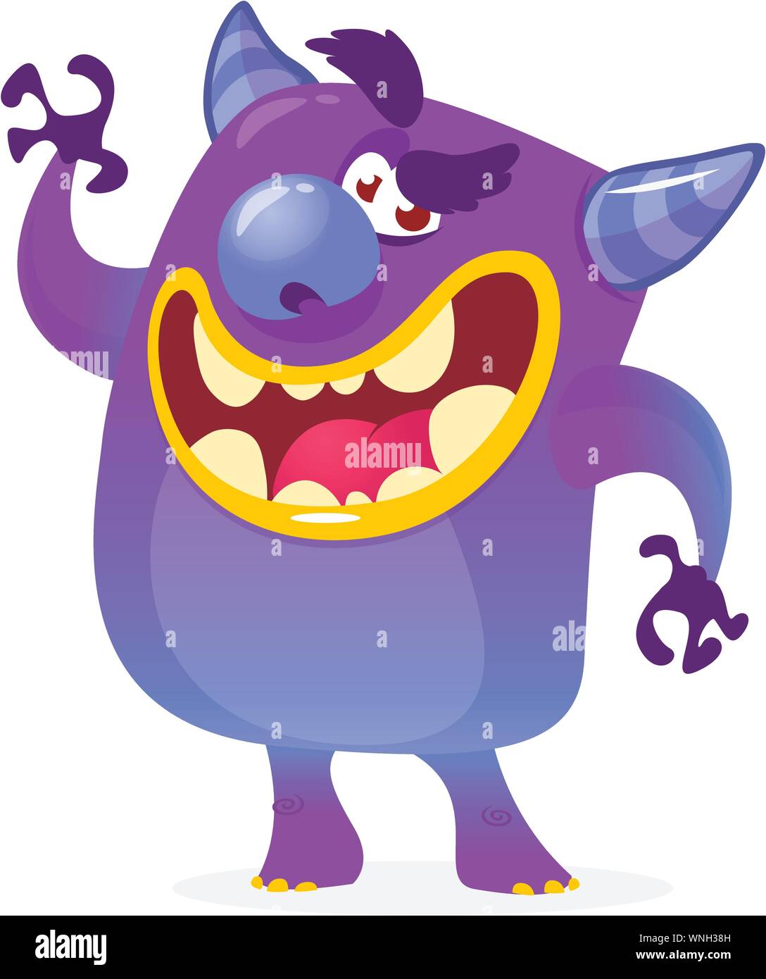 Cartoon illustration of a devil with a happy expression. Halloween ...