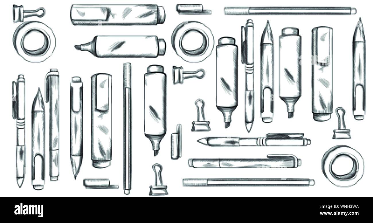 Sale school supplies promotion advertise poster Vector. Line art ...