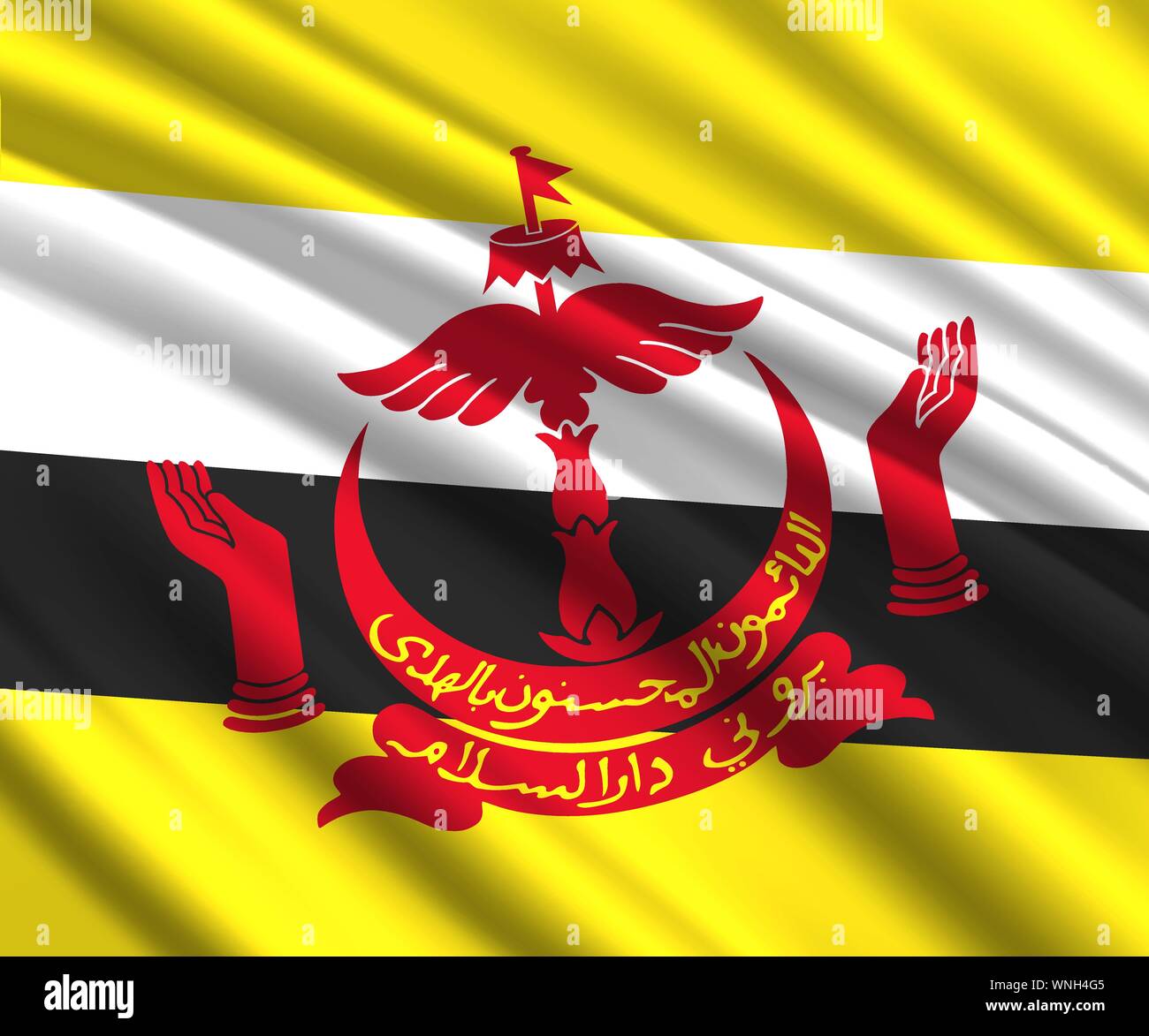 Background with 3d waving flag of Brunei Stock Vector Image & Art - Alamy