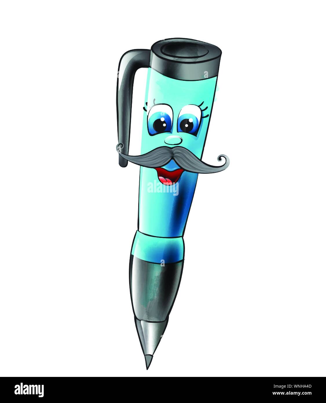 Pen cartoon character Vector. Happy smilling school concept Stock ...