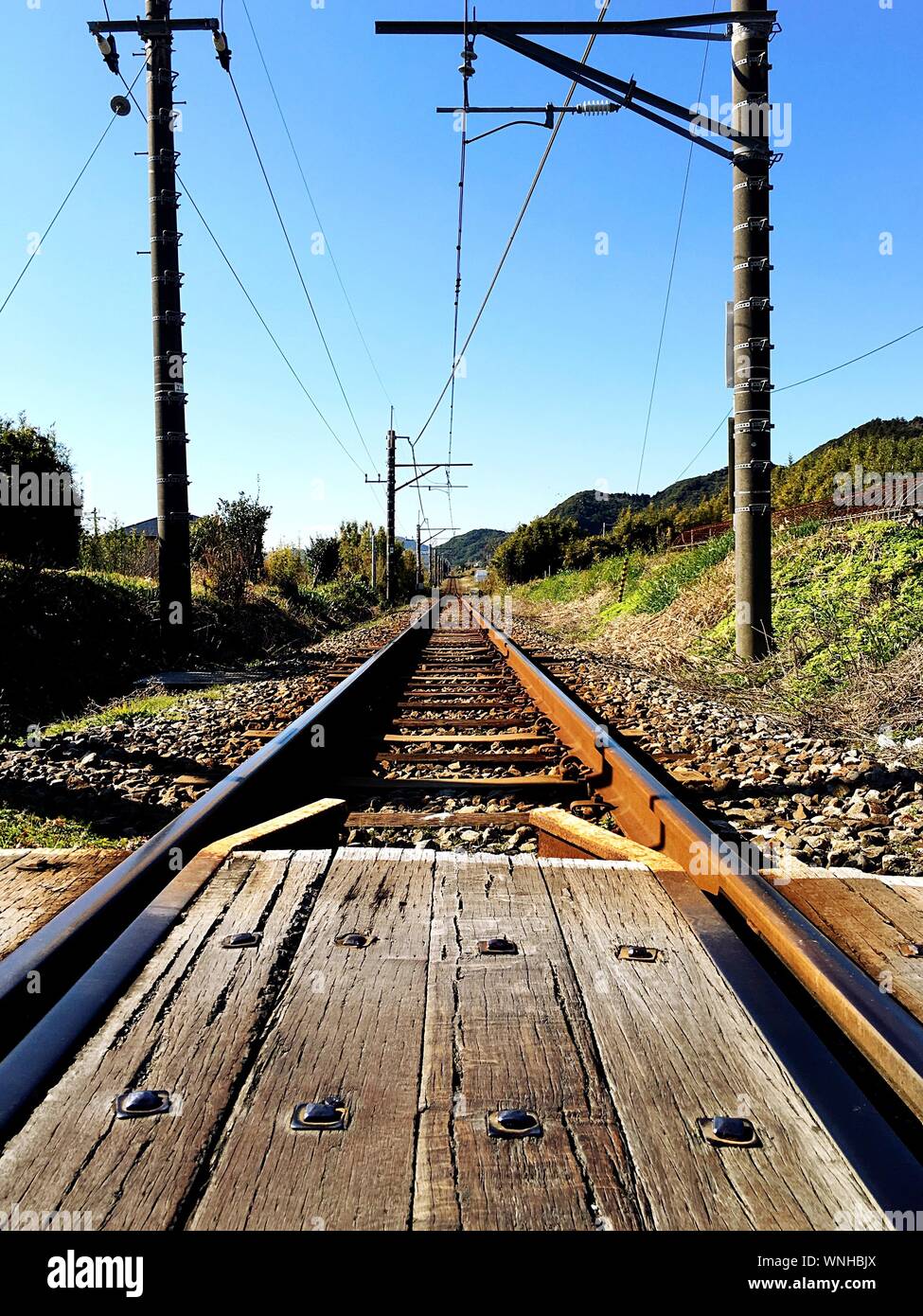 Electricity pylon railway hi-res stock photography and images - Alamy